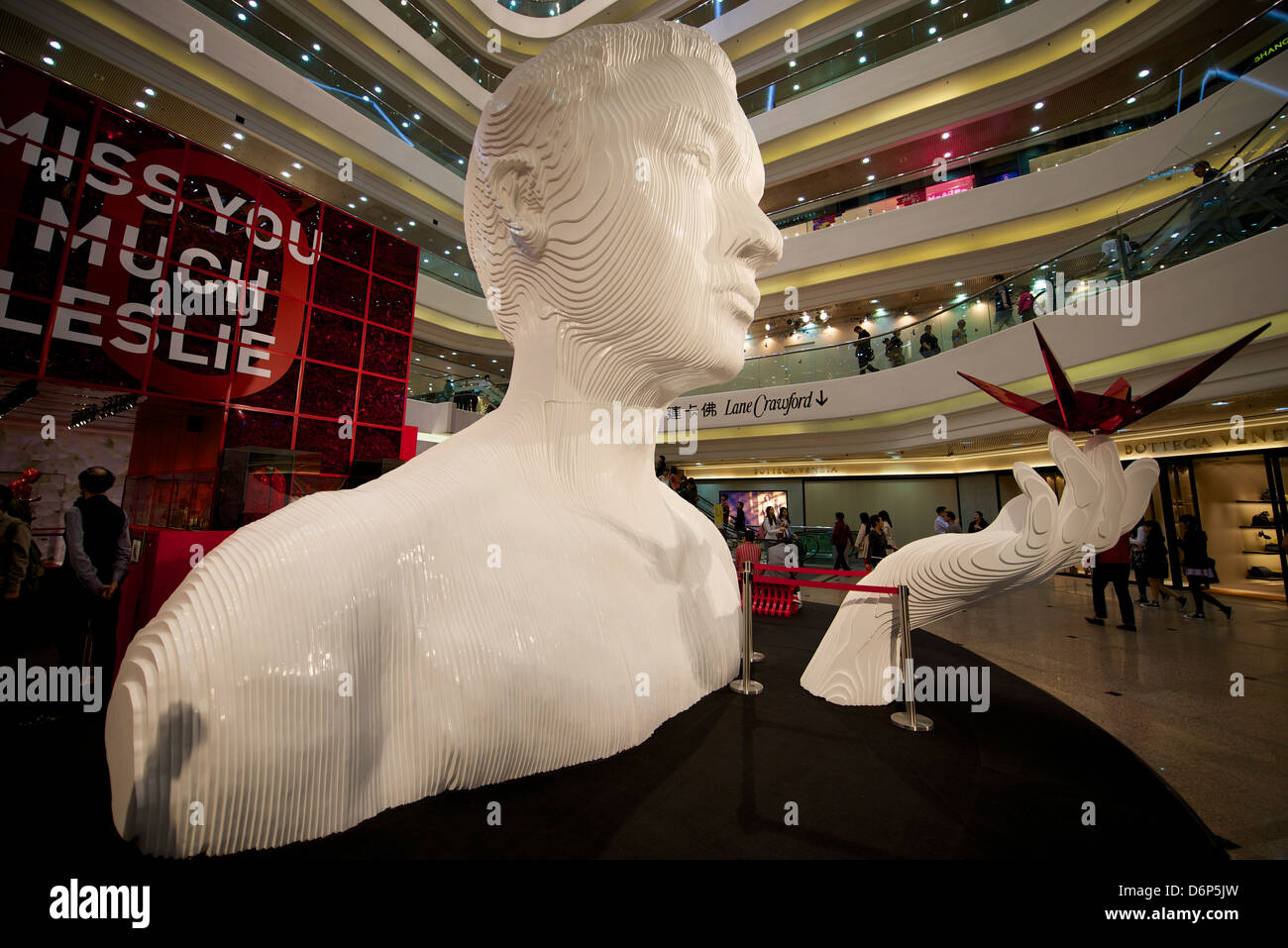 Giant statue of Leslie Cheung, a famous Hong Kong cantopop star marking the 10th anniversary of ...