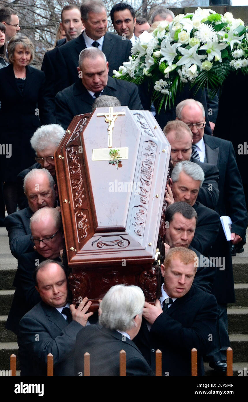 Celtic manager Neil Lennon acts as a pall bearer and Paul McBride's ...