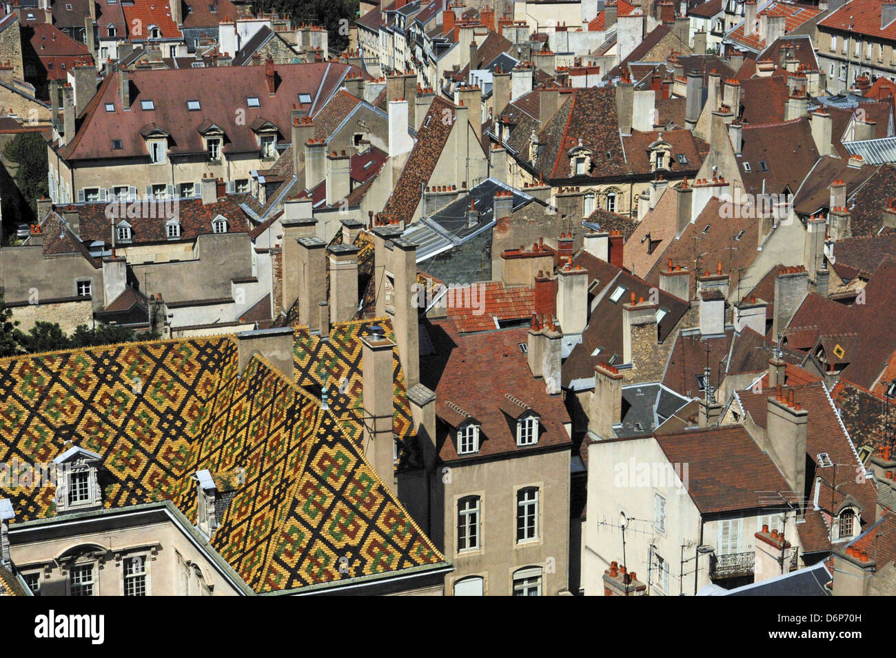 Frankreich, Dijon, Blick vom 'Tour Philippe le Bon', Häuser friedlich ...