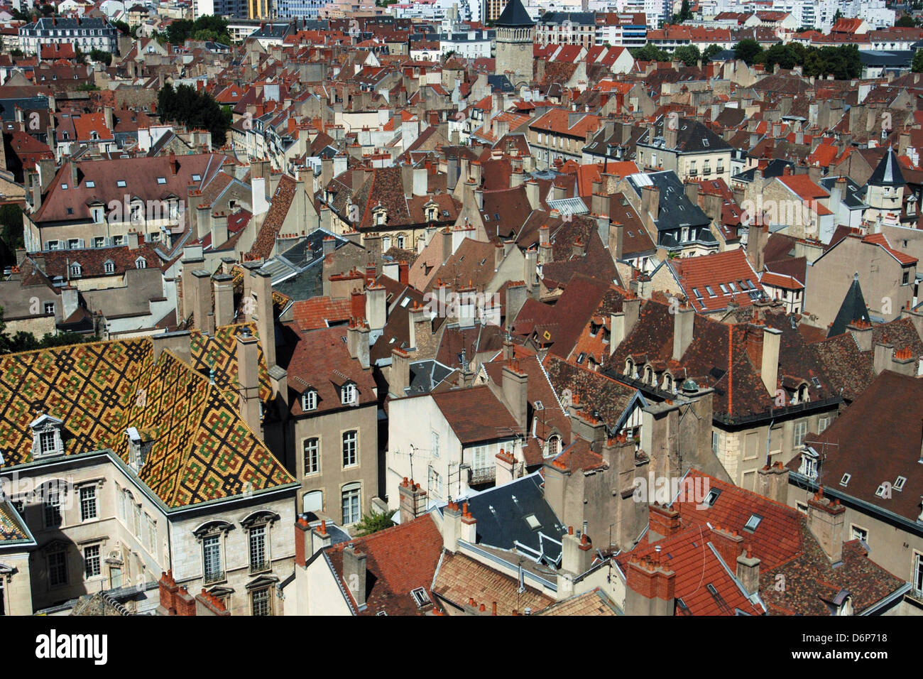France, Dijon, View from the 'Tour Philippe le Bon' houses peaceful ...