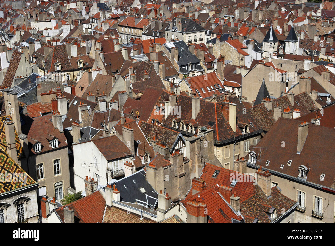 France, Dijon, View from the 'Tour Philippe le Bon' houses peaceful ...