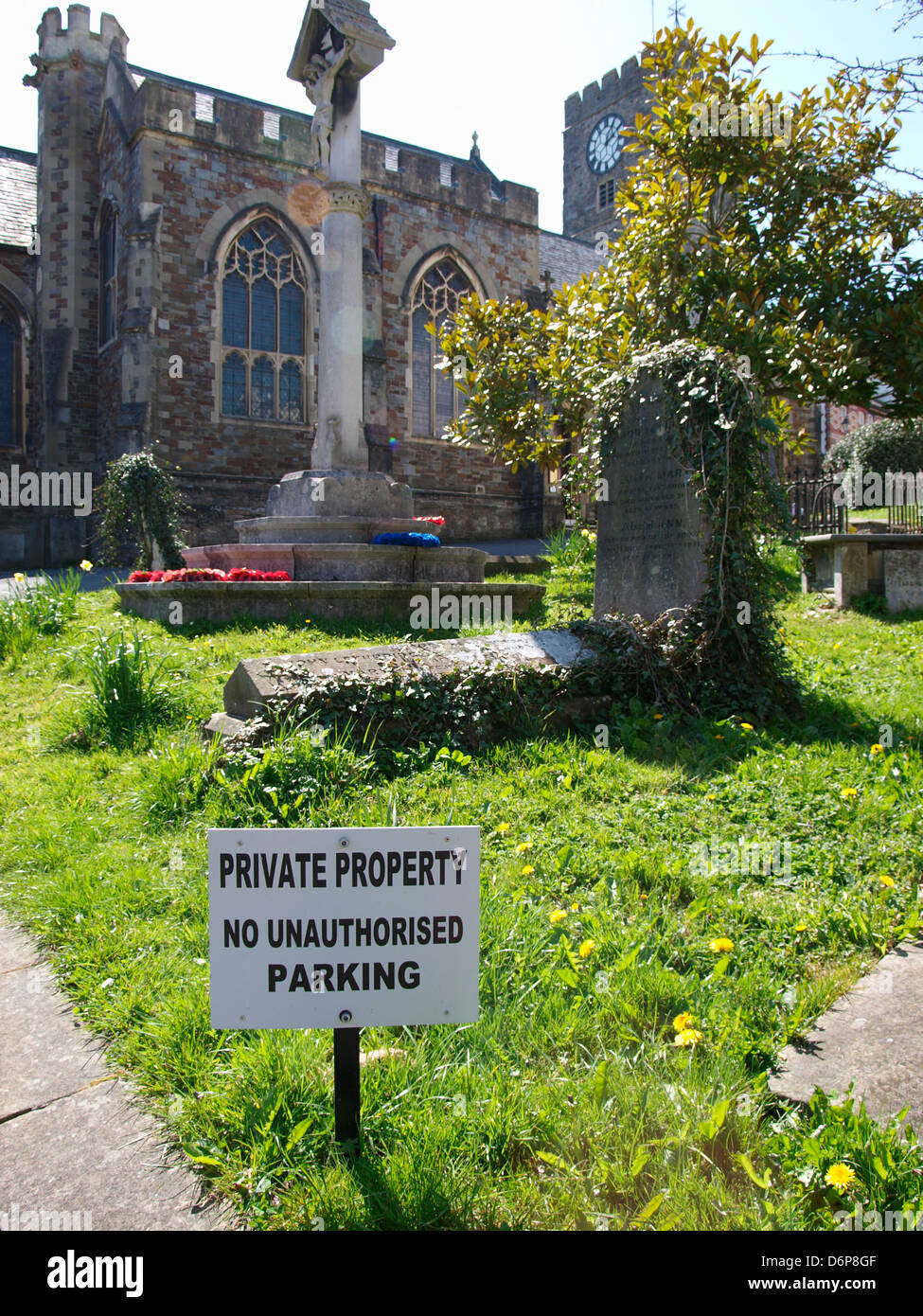 Private Property, No Unauthorised Parking sign at a church, Bideford ...