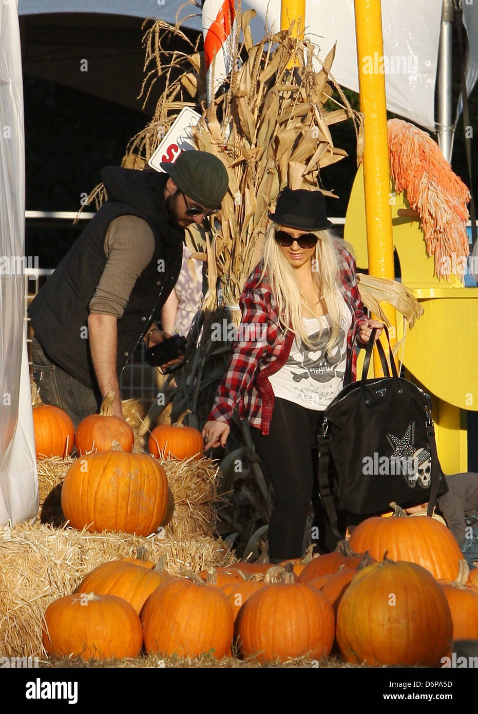 Christina Aguilera and her boyfriend Matt Rutler spend an afternoon with her son Max Bratman at ...