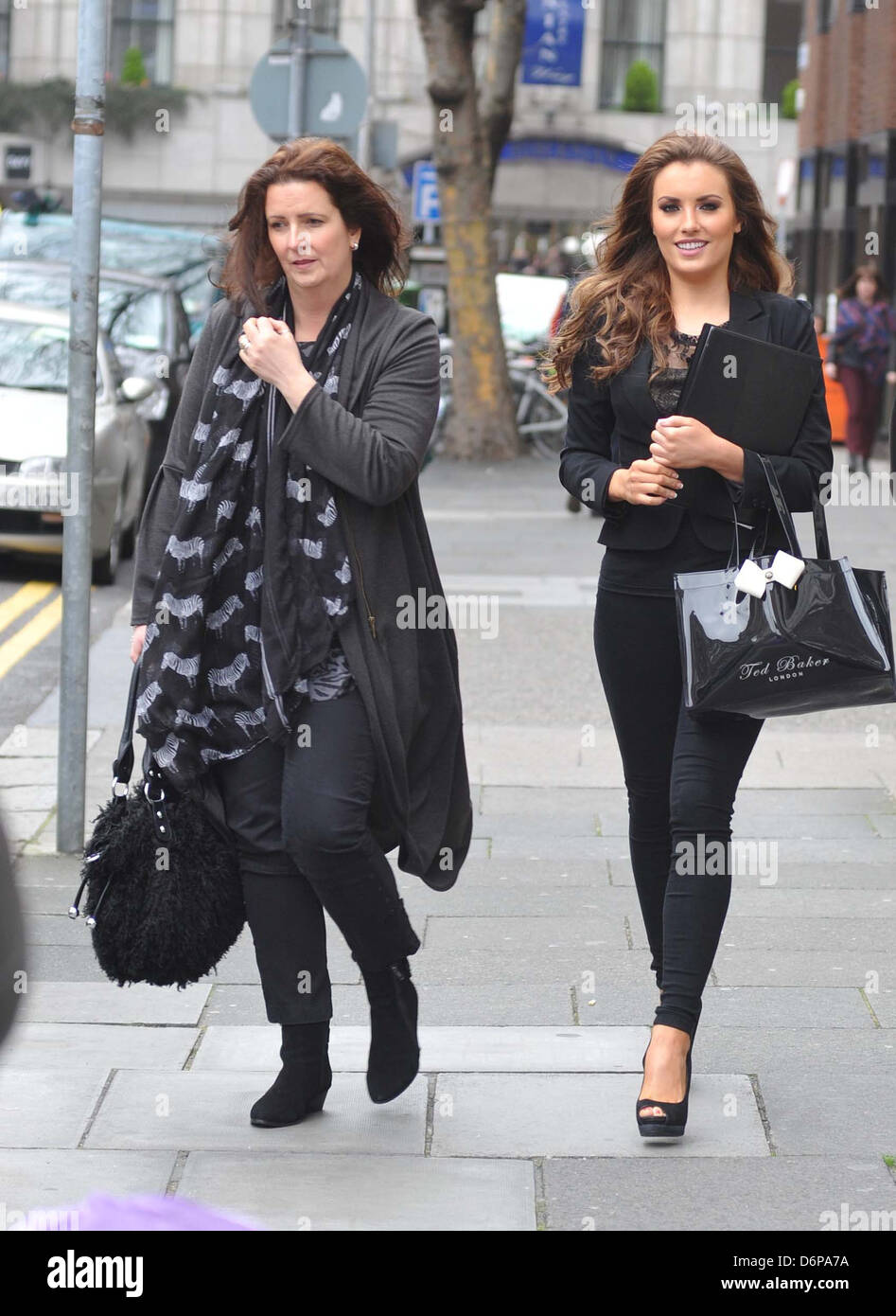 Miss Ireland Holly Carpenter and mother Jane out and about in Dublin ...