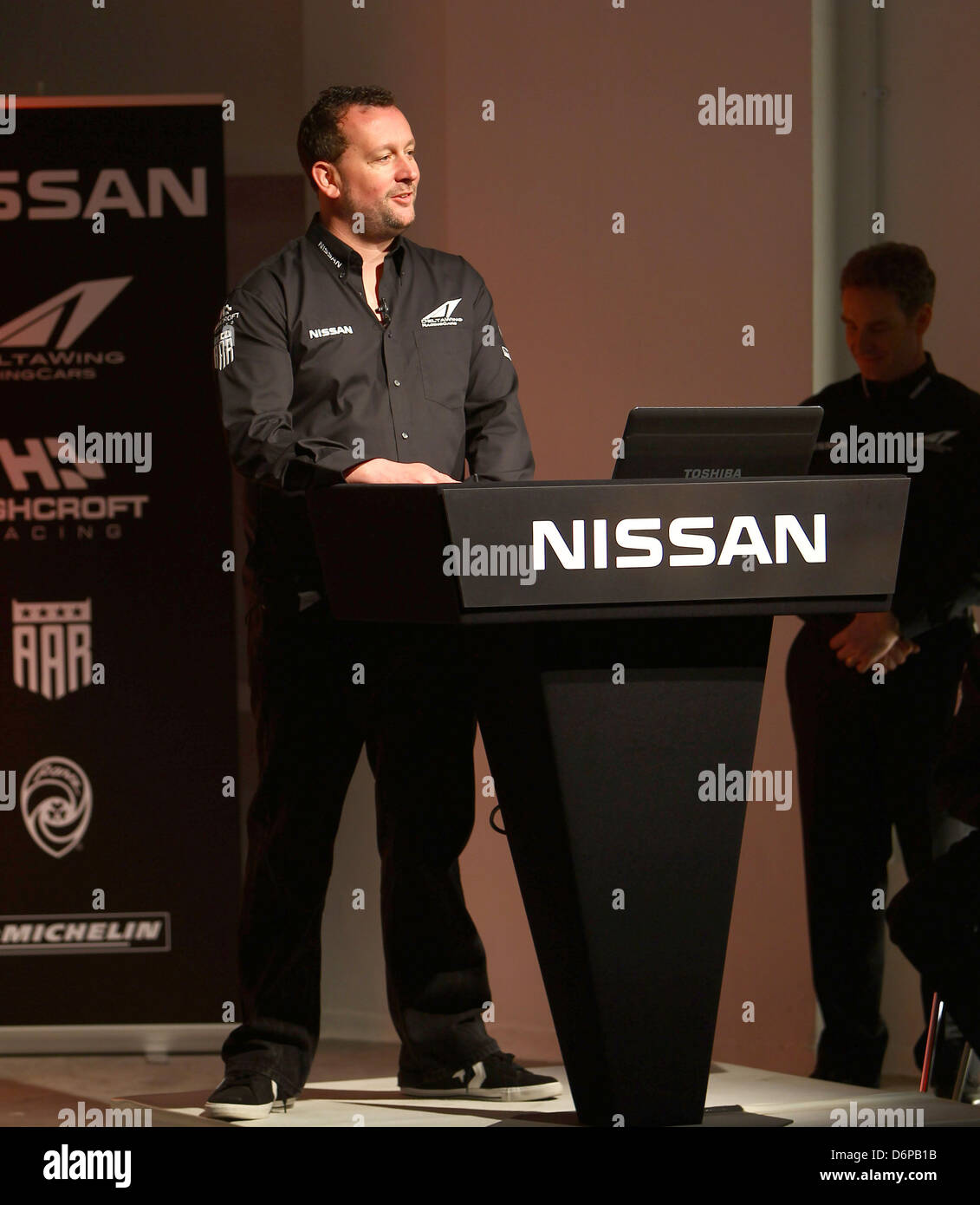 Darren Cox, GM Nissan Europe speaks about the car Nissan DeltaWing racer unveiled - Photocall ...