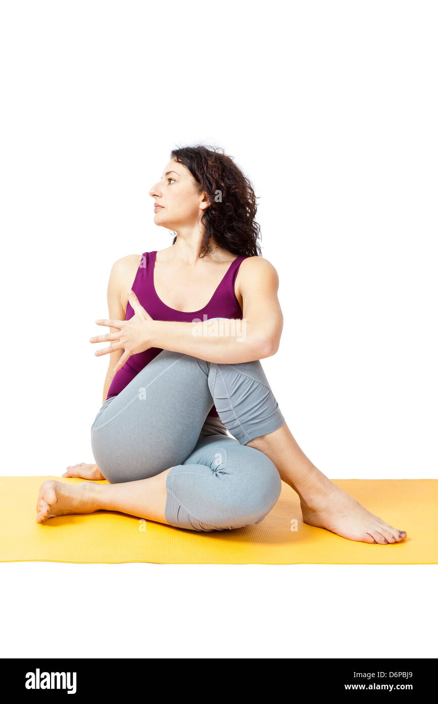 An image of a pretty woman doing yoga Stock Photo - Alamy