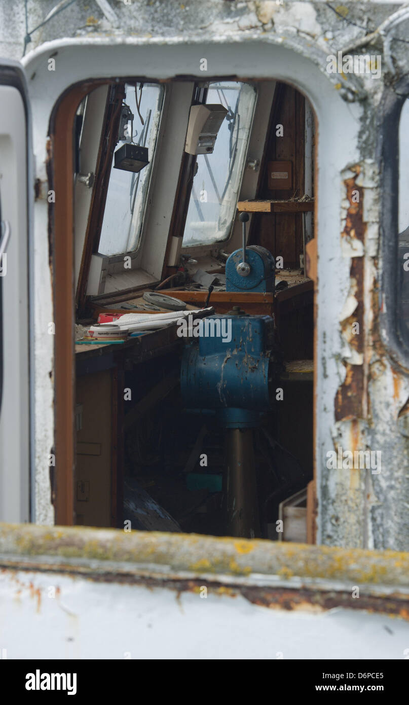 The bridge of ferry 'Atlantis II' is pictured in the port of Netzelkow ...