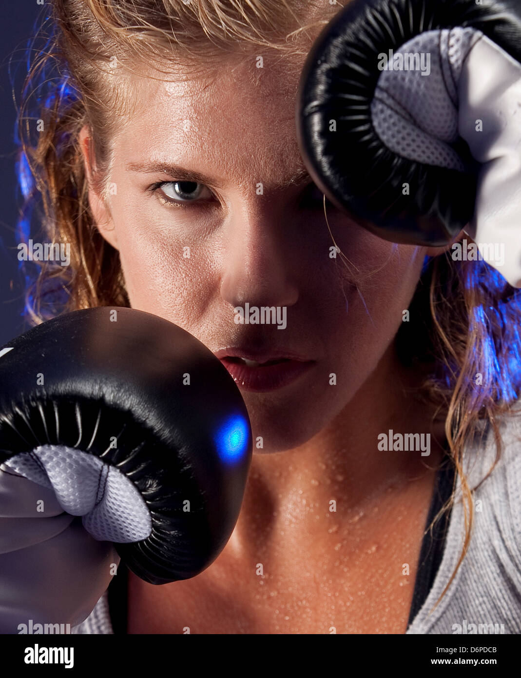 Studio portrait of boxing woman Stock Photo - Alamy