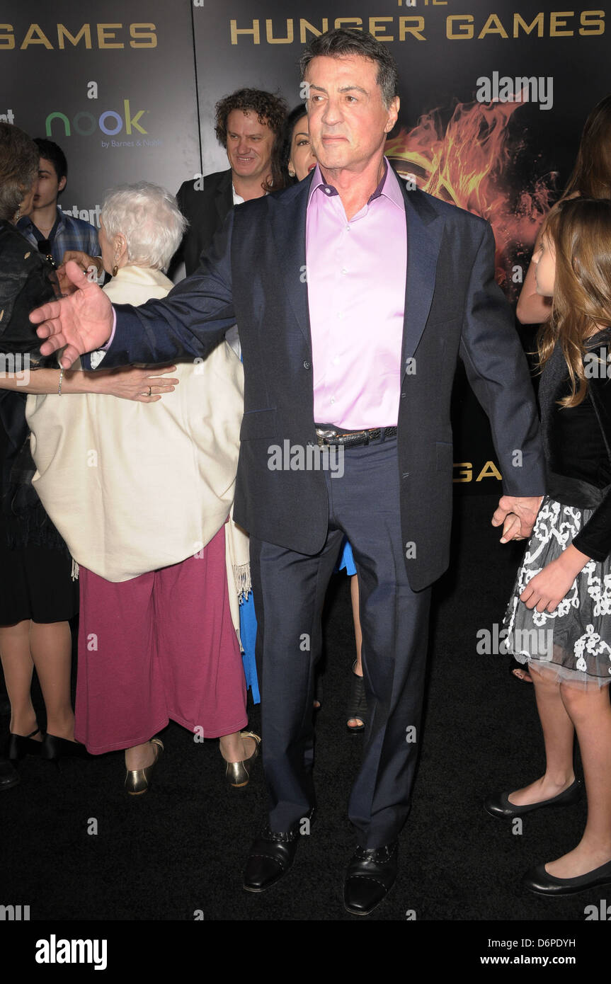 Sylvester Stallone World Premiere of 'THE HUNGER GAMES' held at Nokia ...