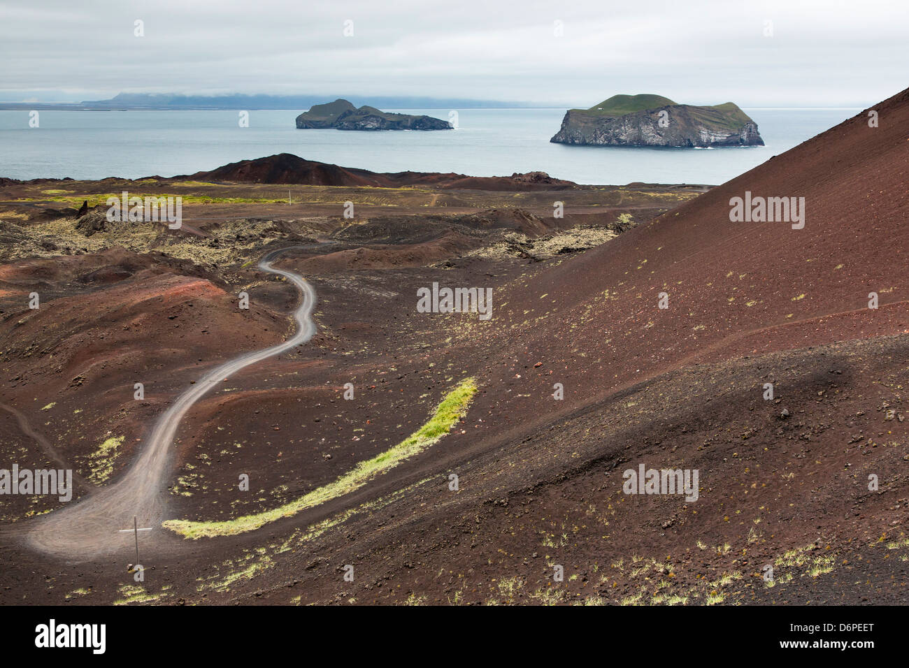 Overlooking recent lava flow on Heimaey Island, Iceland, Polar Regions ...