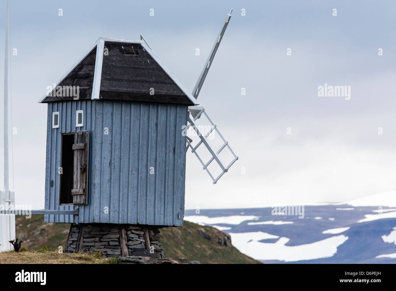 Windmill on Vigur Island, Iceland, Polar Regions Stock Photo - Alamy