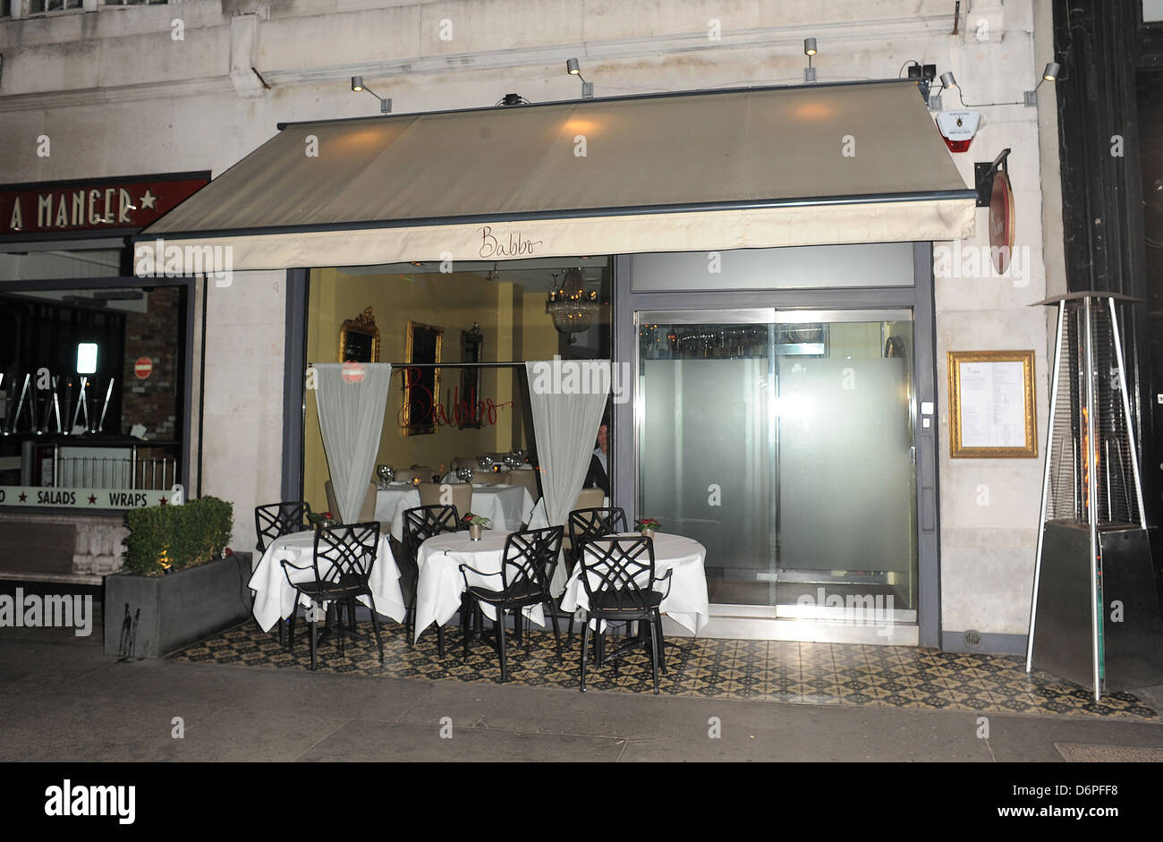 Babbo restaurant in Mayfair. London, England - 12.03.12 Stock Photo - Alamy