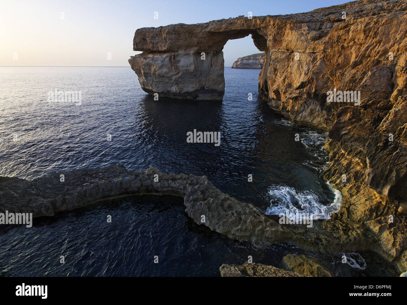 Malta, Gozo, Dwejra, 'Azure Window', a natural rock arch, coast, cliffs ...