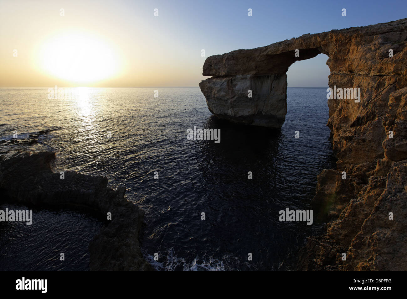 Malta, Gozo, Dwejra, 'Azure Window', a natural rock arch, coast, cliffs ...