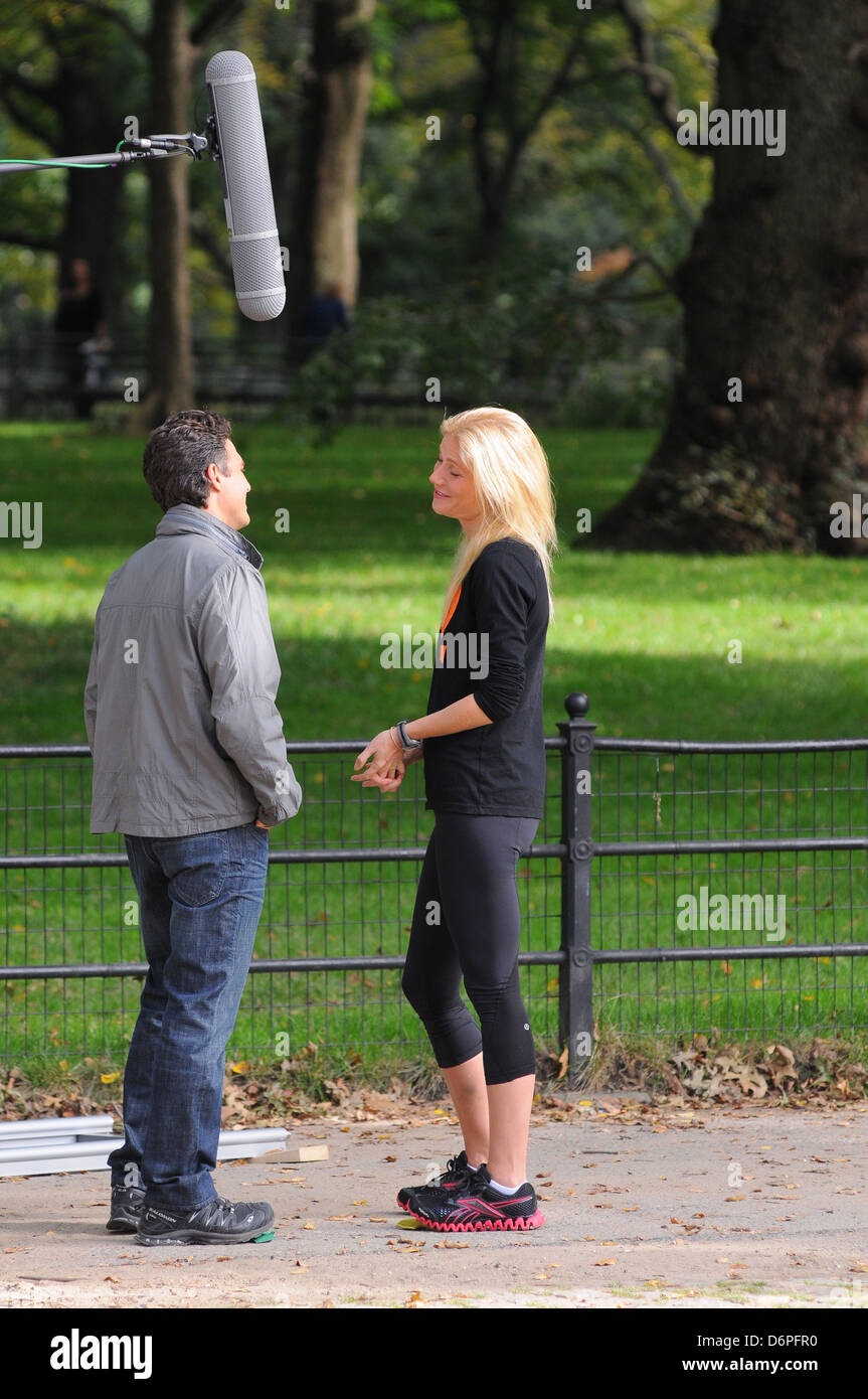 Gwyneth Paltrow and Mark Ruffalo are seen on location in Central Park ...