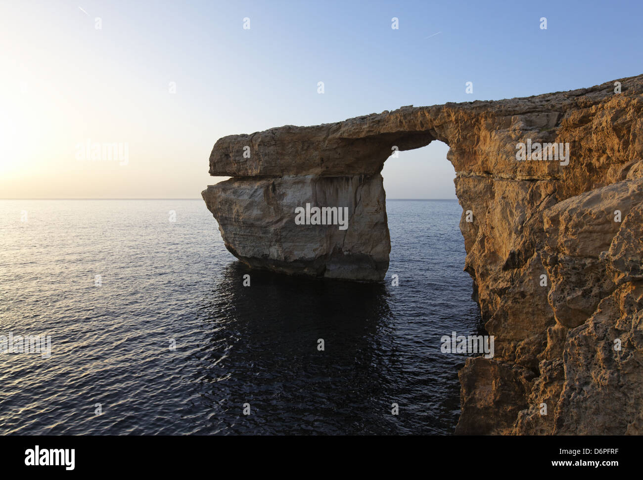 Malta, Gozo, Dwejra, 'Azure Window', a natural rock arch, coast, cliffs ...