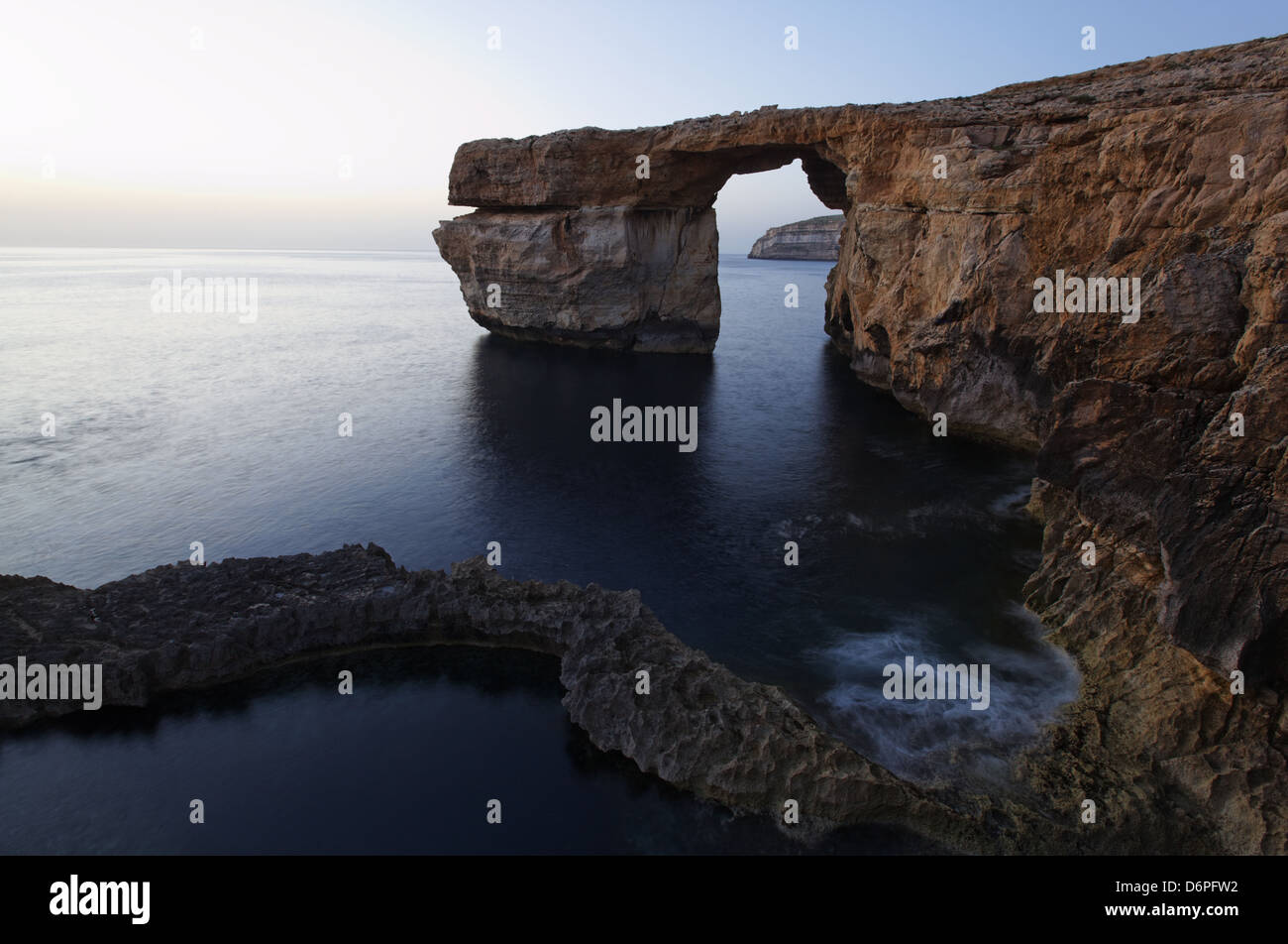 Malta, Gozo, Dwejra, 'Azure Window', a natural rock arch, coast, cliffs ...