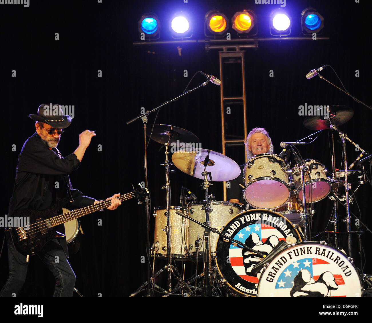 Mel Schacher and Don Brewer of Grand Funk Railroad perform at the ...