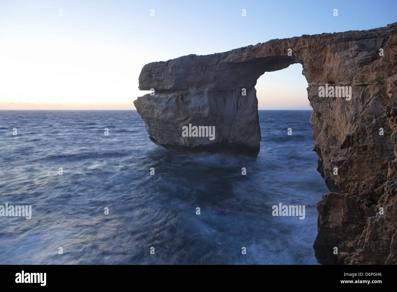 Malta, Gozo, Dwejra, 'Azure Window', a natural rock arch, coast, cliffs ...