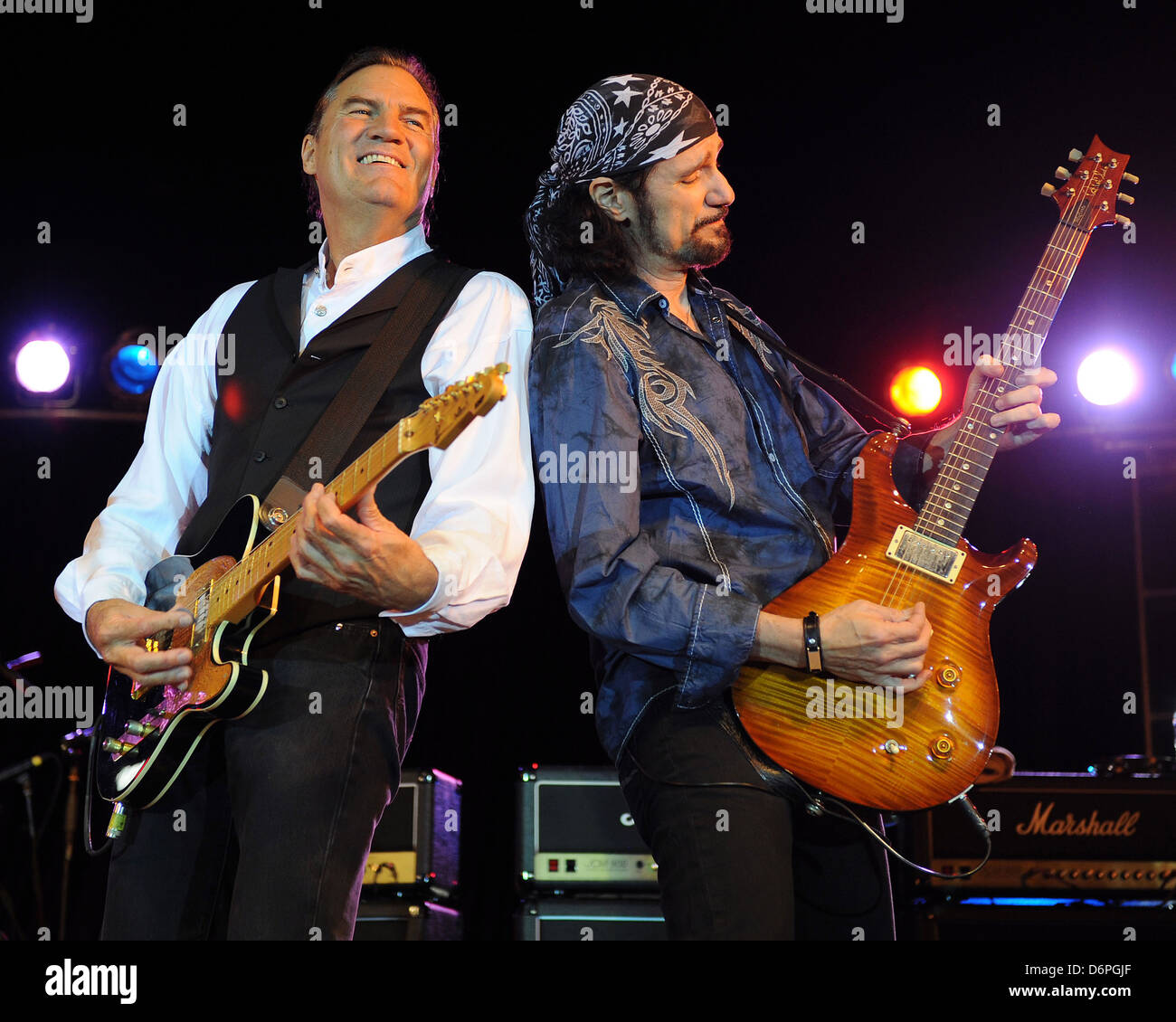 Max Carl and Bruce Kulick of Grand Funk Railroad perform at the ...