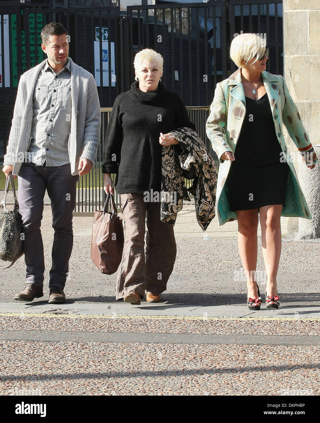 Kerry Katona, Crissy Rock and Steve Alce outside the ITV studios London ...