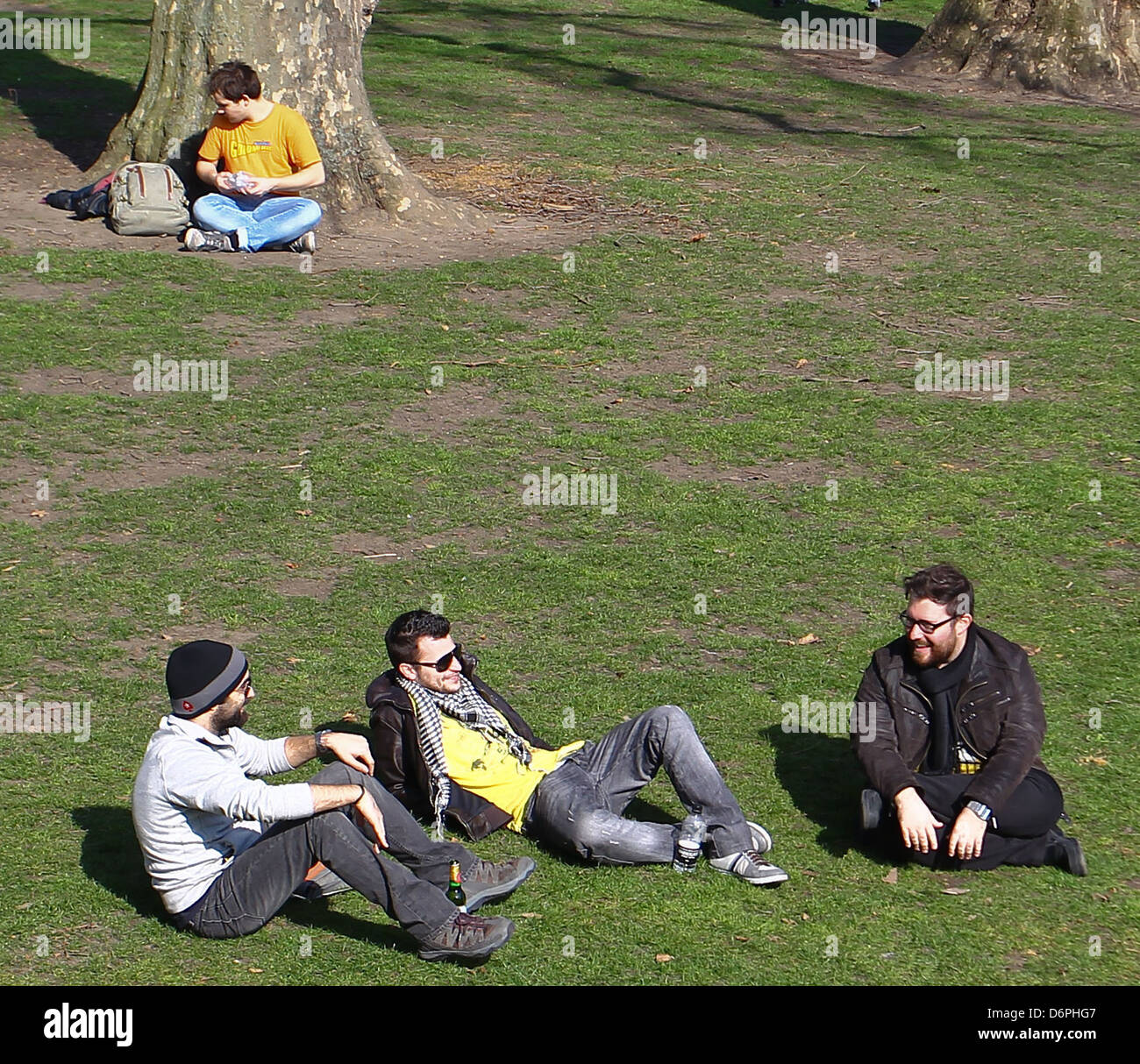 People enjoying the warm spring weather in St James's Park. Forecasters ...