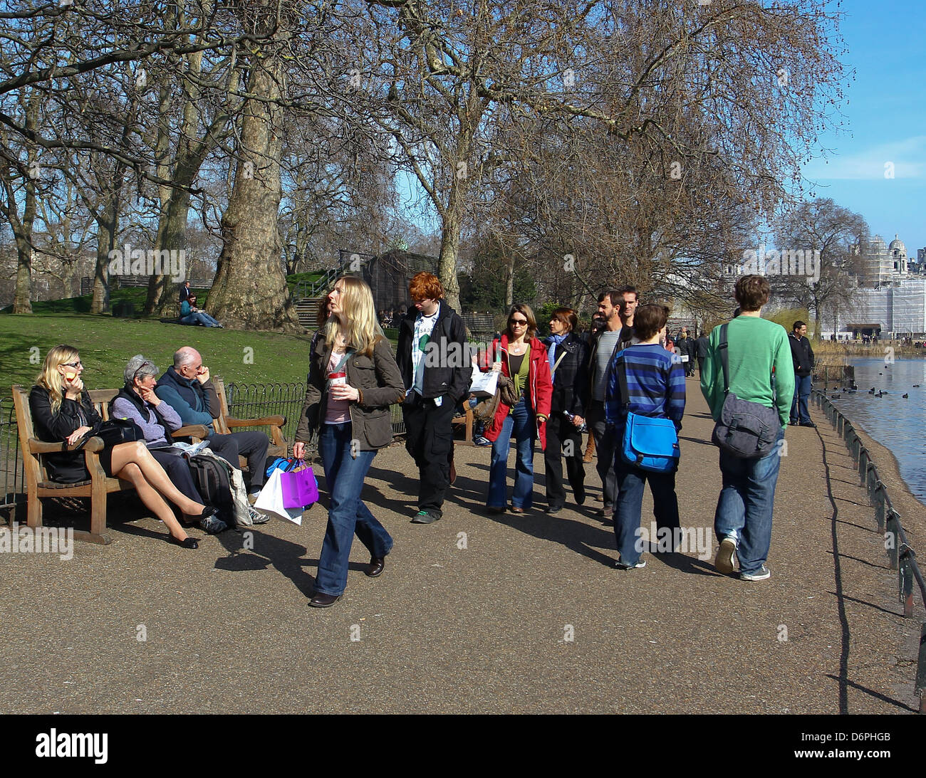 People enjoying the warm spring weather in St James's Park. Forecasters ...