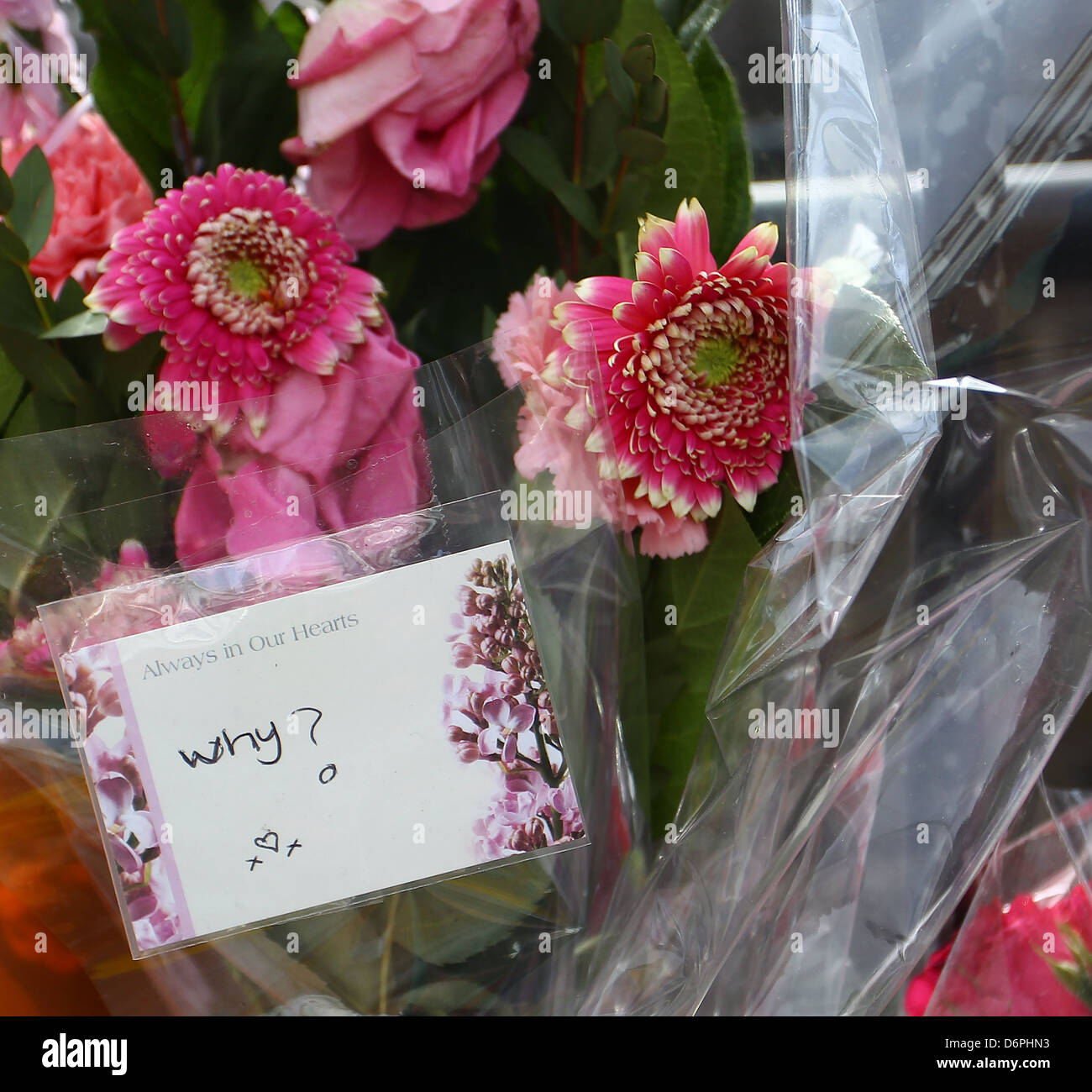 Tributes to Gemma McCluskie at Acton Lock in Hackney. Gemma's torso was ...