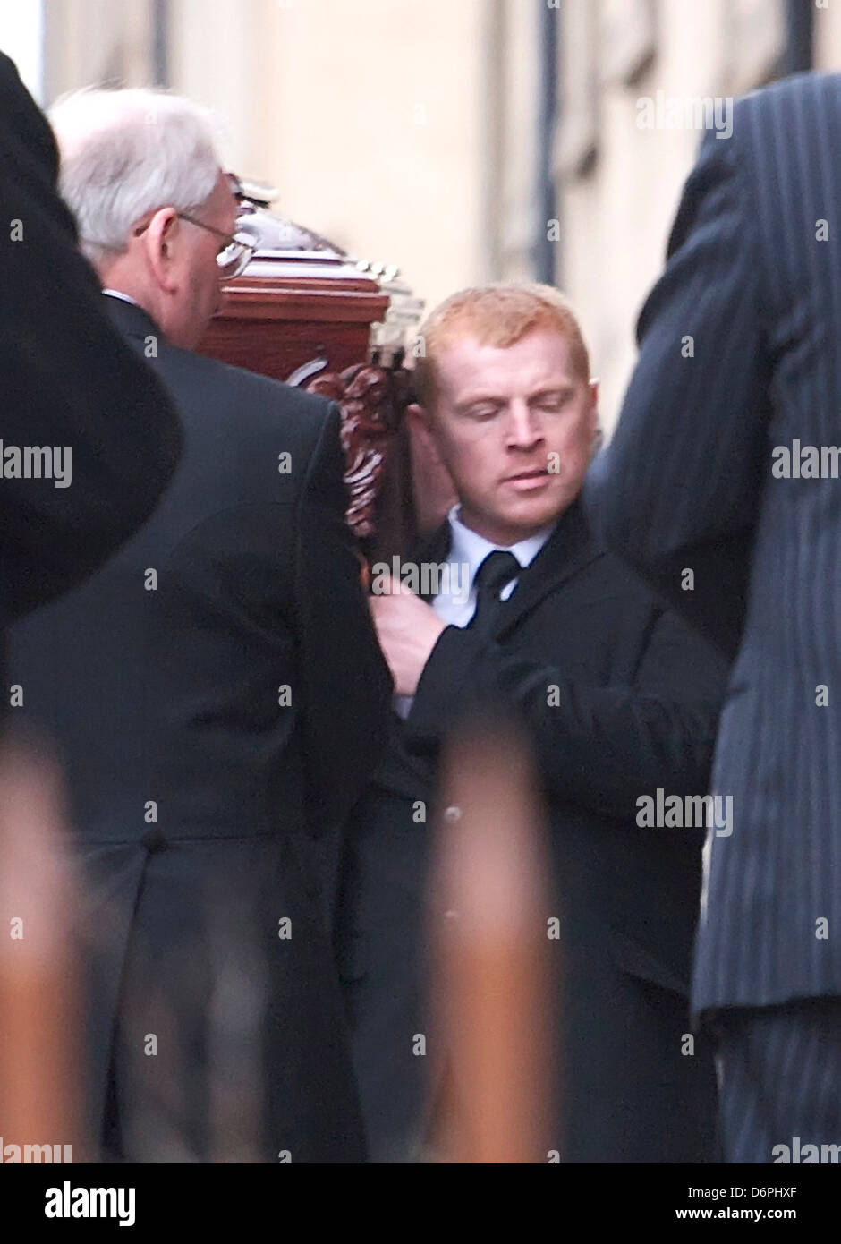 Celtic manager Neil Lennon acts as a pall bearer The funeral of Paul ...