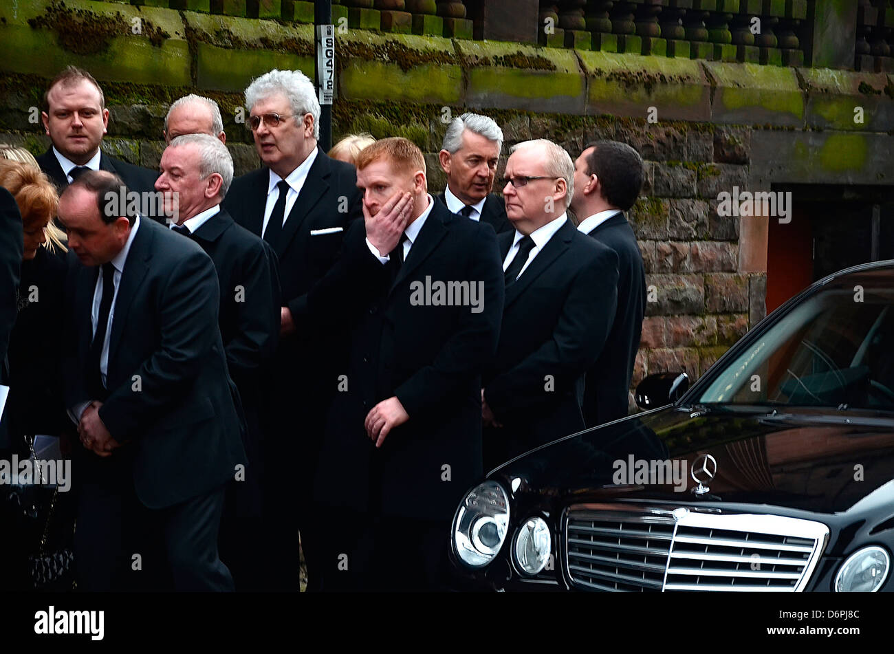 Celtic manager Neil Lennon acts as a pall bearer The funeral of Paul ...