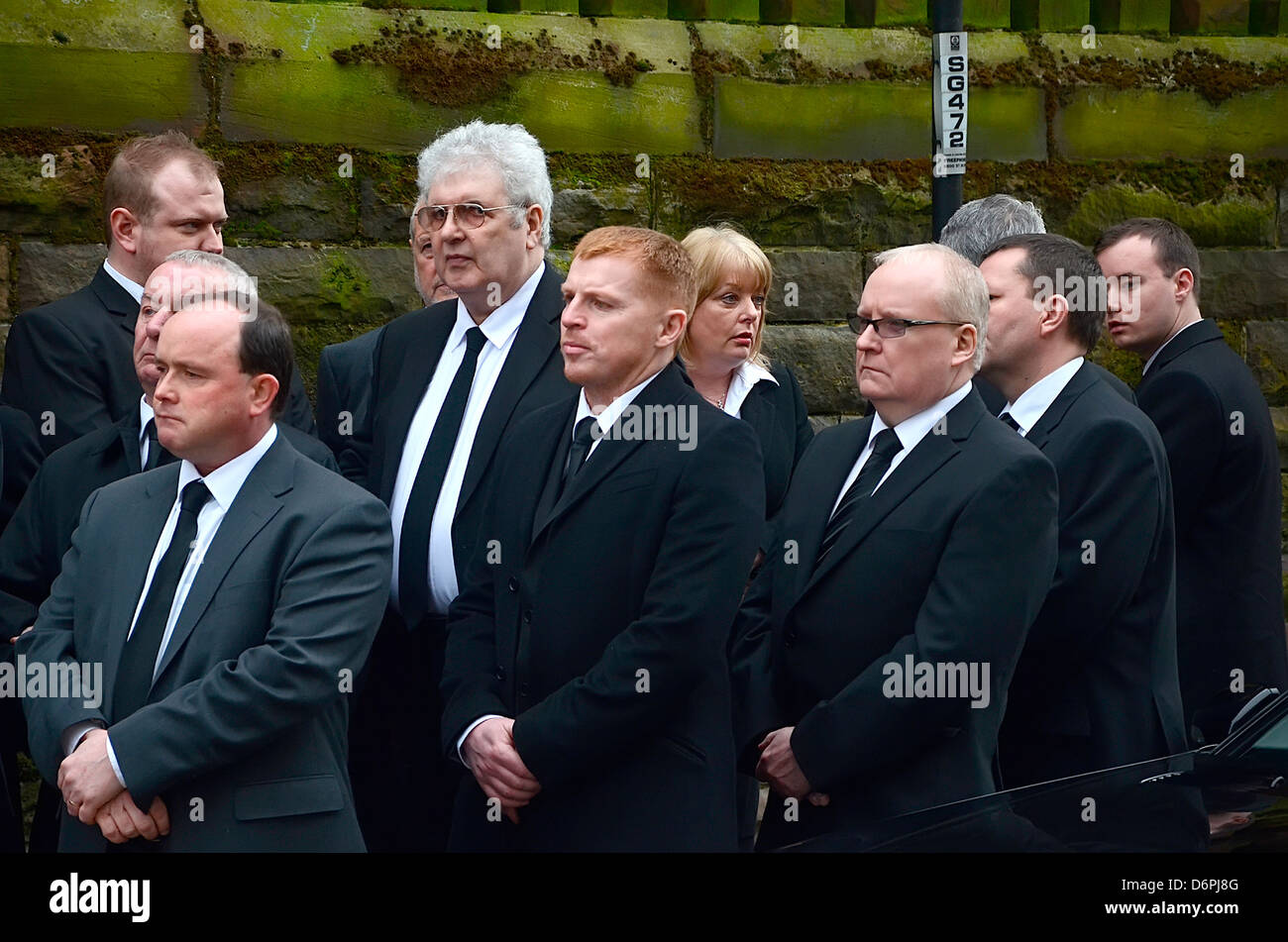 Celtic manager Neil Lennon acts as a pall bearer The funeral of Paul ...
