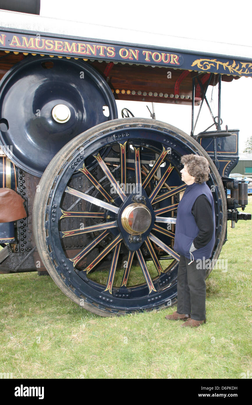 steam Traction Engine Wheel and figure Evesham Worcestershire England ...