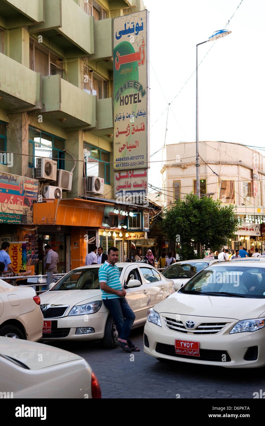 A busy street in the centre of Erbil town, Iraq Stock Photo - Alamy