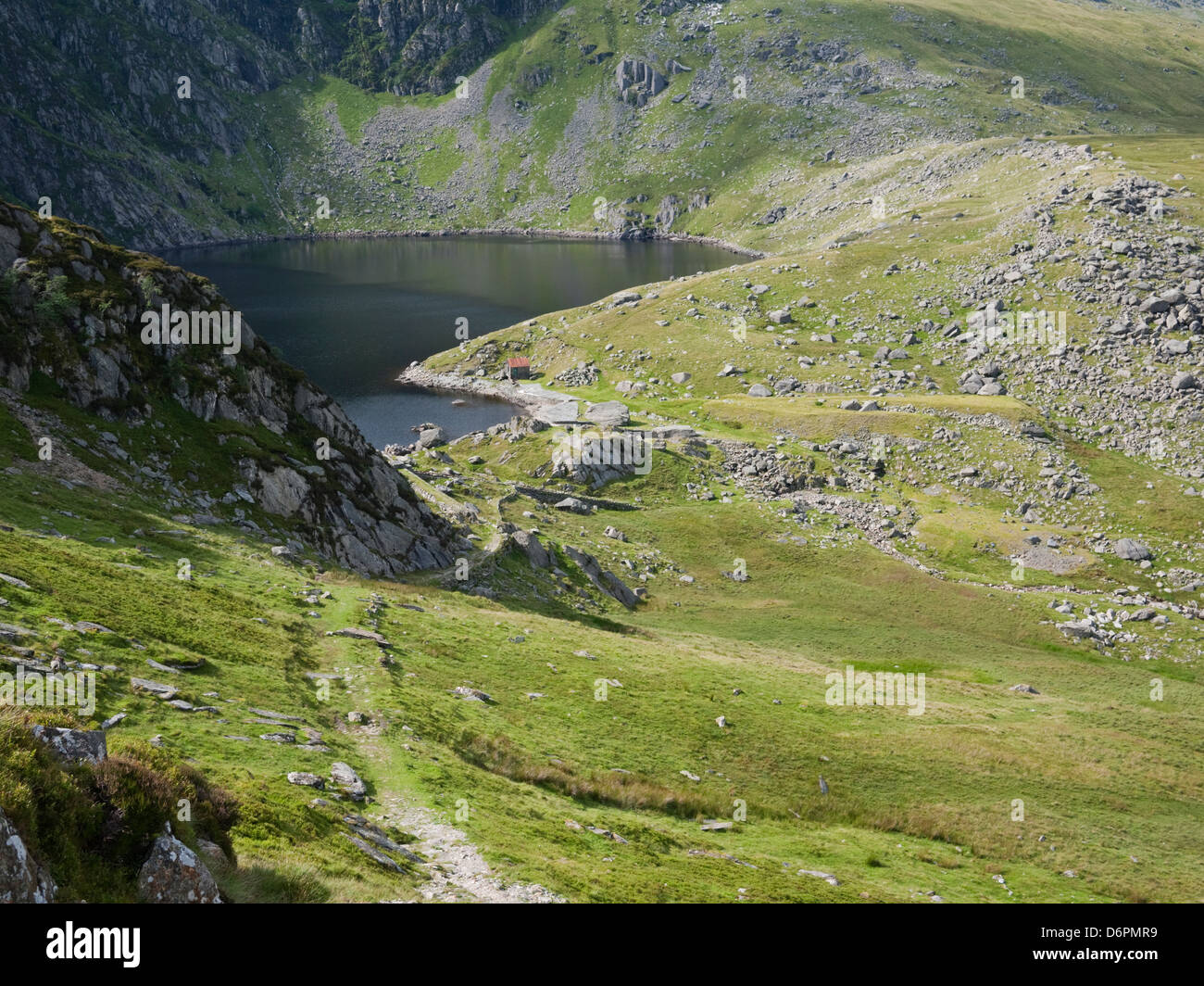 View to the Dulyn reservoir below Carnedd Uchaf (aka Carnedd Gwenllian ...