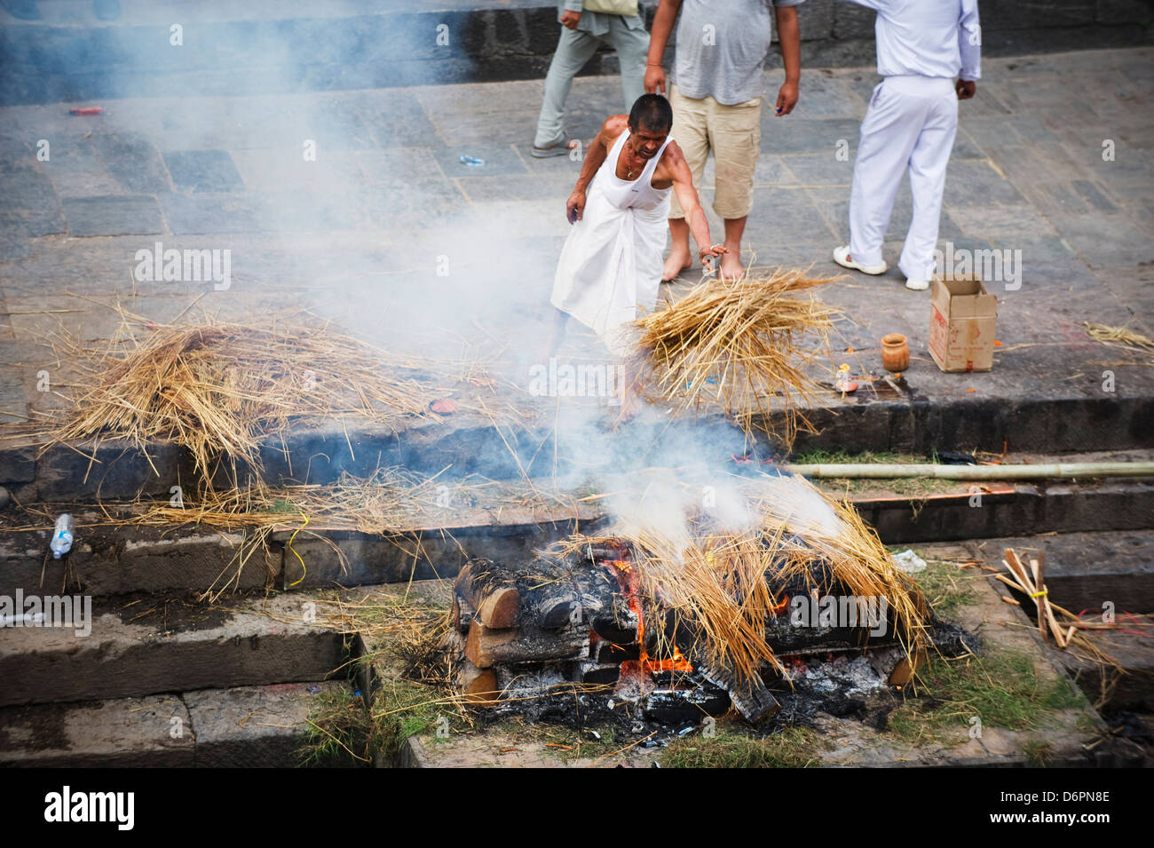 Arya Ghat cremation pyres, Hindu pilgrimage and cremation site ...