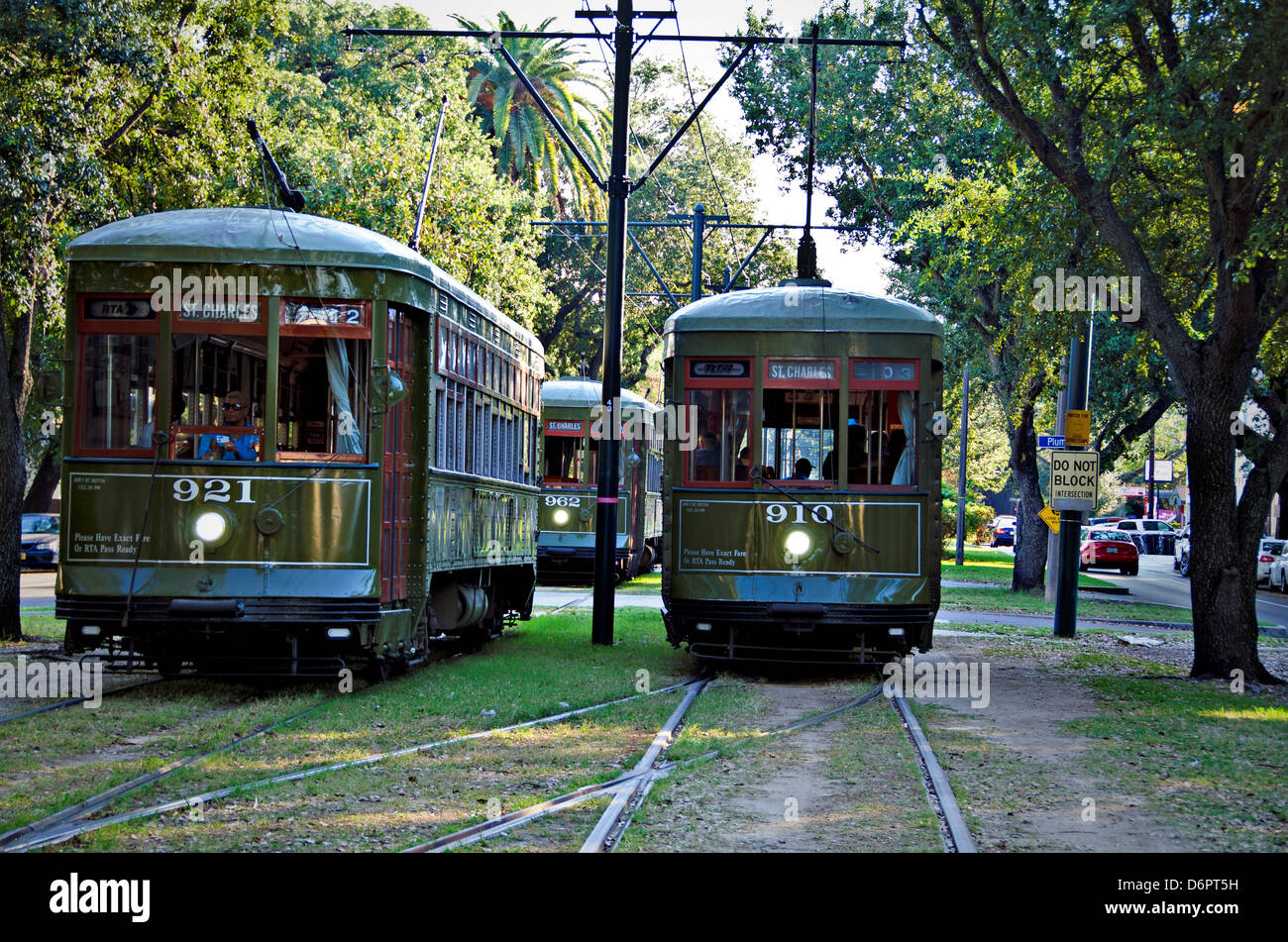 Trams in a city, New Orleans, Louisiana, USA Stock Photo - Alamy