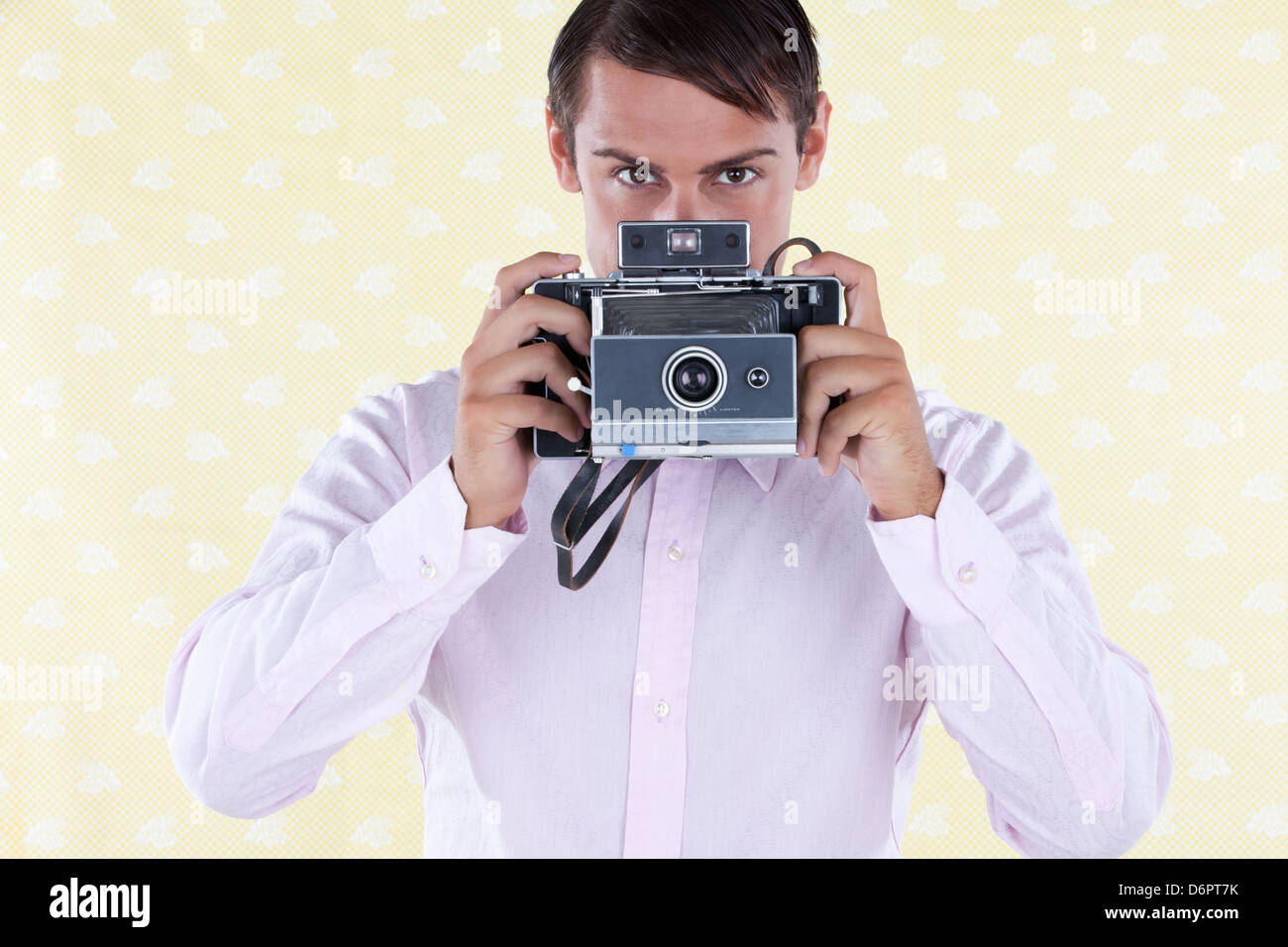 Retro man with Medium Format Camera Stock Photo - Alamy