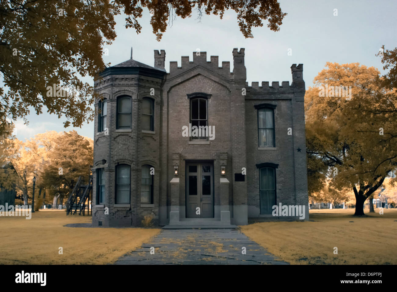 Facade of a former courthouse and jail, Hammond House, Calvert, Texas ...
