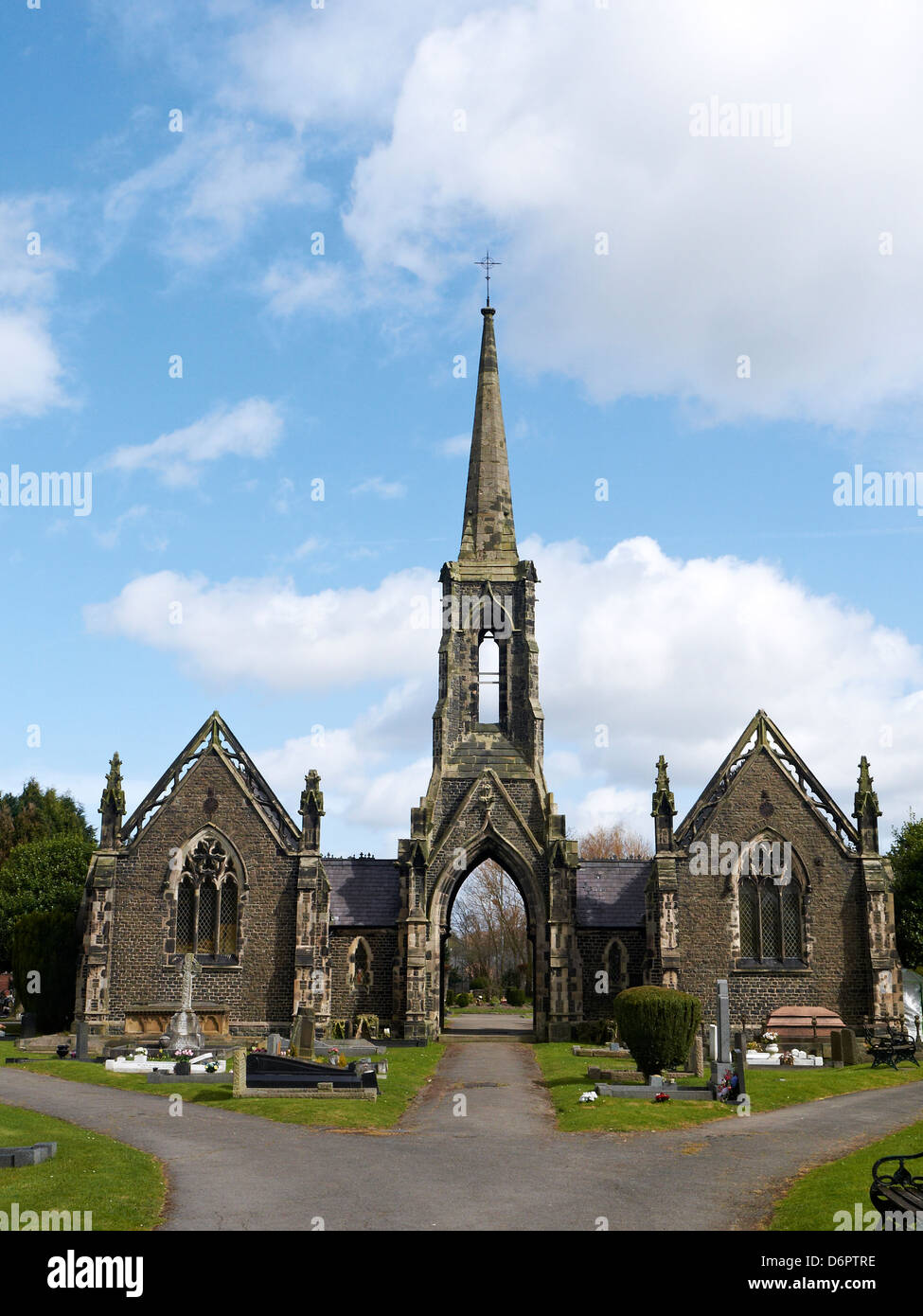 Chapel of rest in Middlewich cemetery Cheshire UK Stock Photo - Alamy