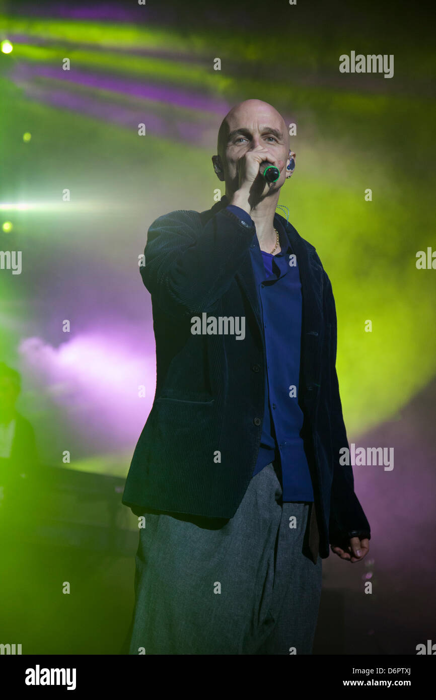 London, UK. 20th April, 2013. Frontman Tim Booth performs with ...