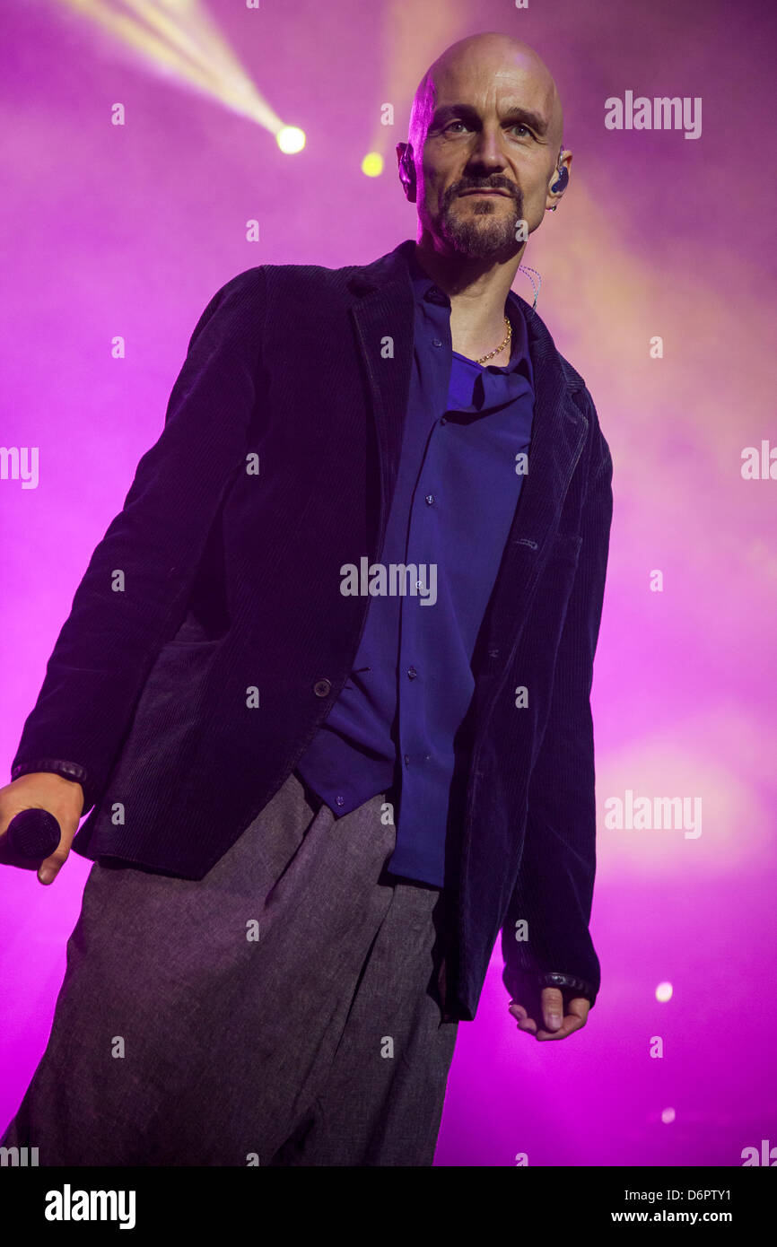 London, UK. 20th April, 2013. Frontman Tim Booth performs with ...