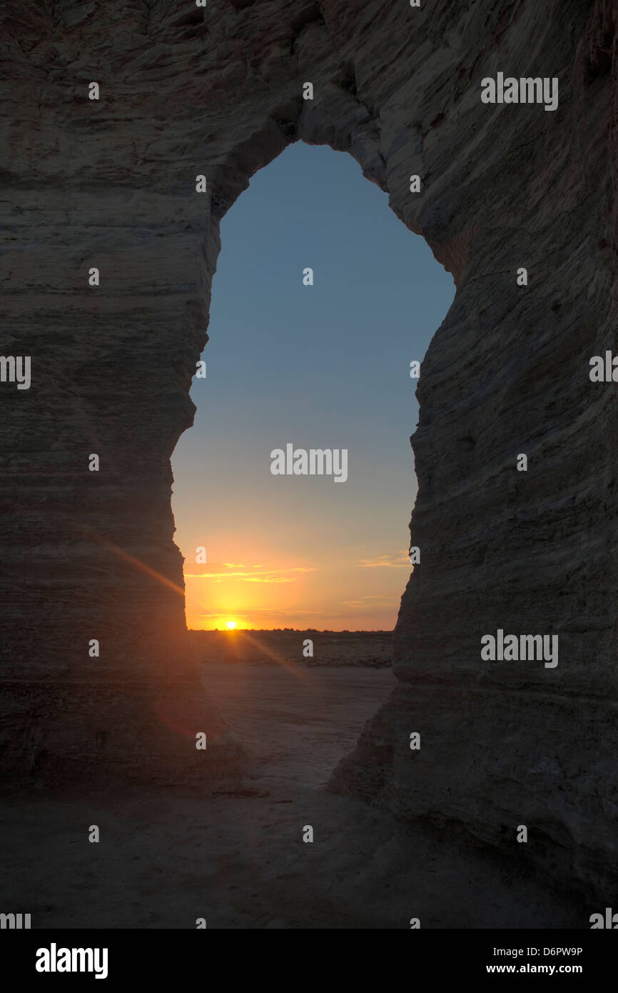 Rock formations at Monument Rocks, Gove County, Kansas, USA Stock Photo ...