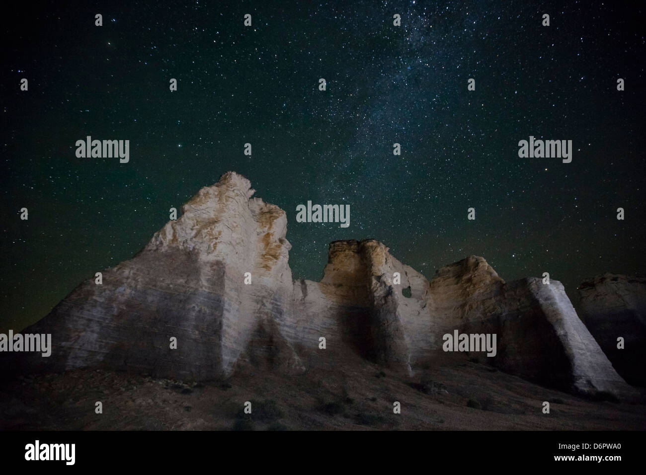 Rock formations at Monument Rocks, Gove County, Kansas, USA Stock Photo ...