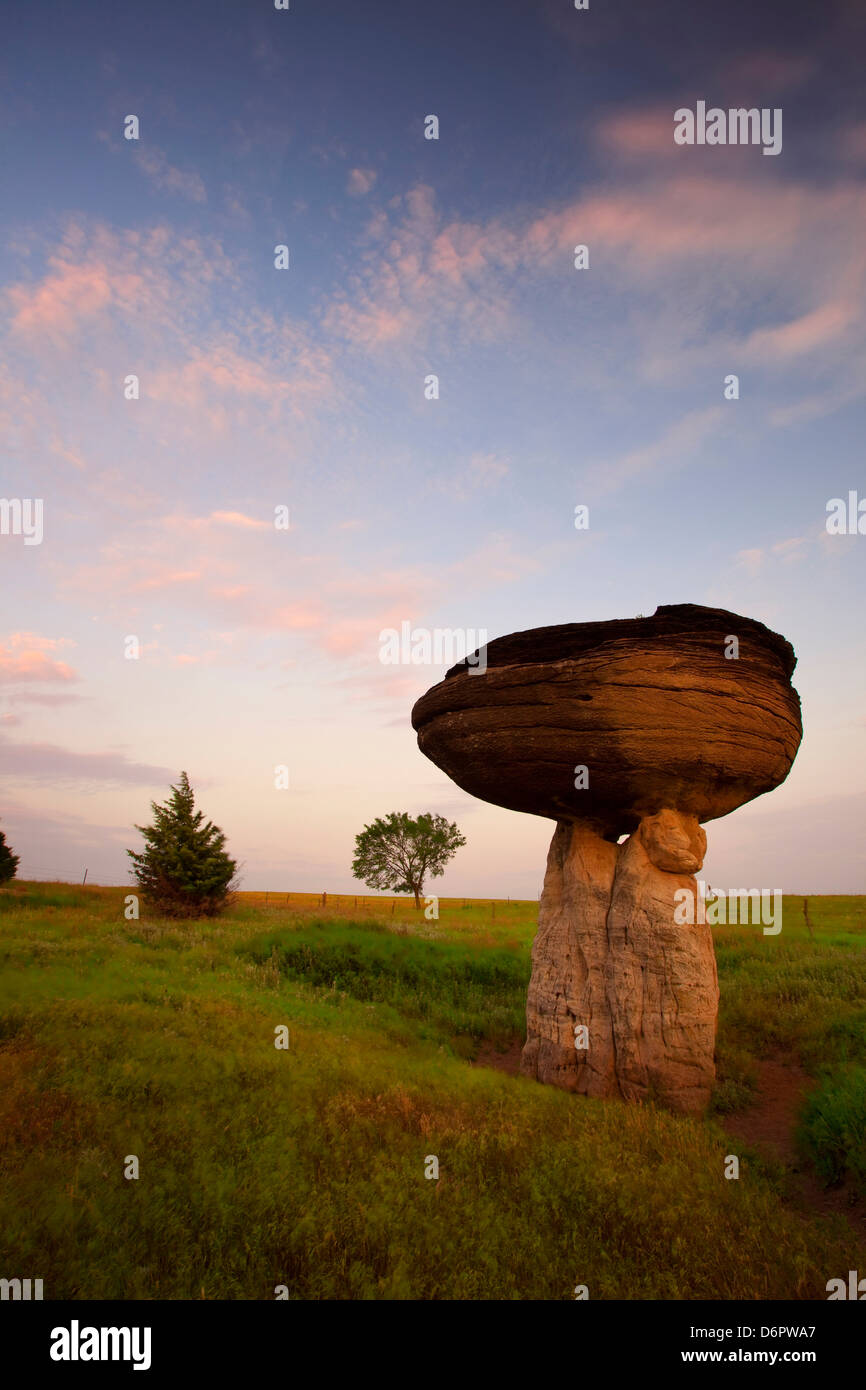 Hoodoo rock formations, Mushroom Rock State Park, Kansas, USA Stock ...