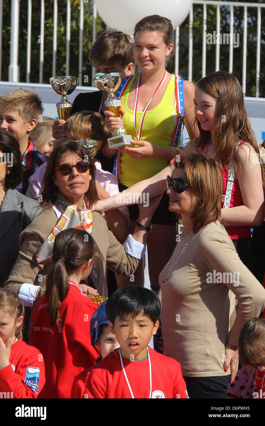 Princess Alexandra of Hanover is congratulated by her mother as she is ...