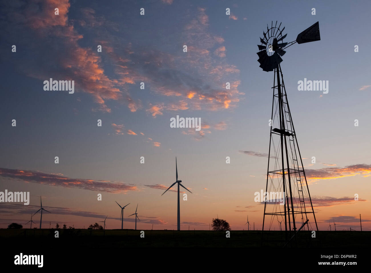 USA, Texas, Wind turbines at sunset Stock Photo - Alamy