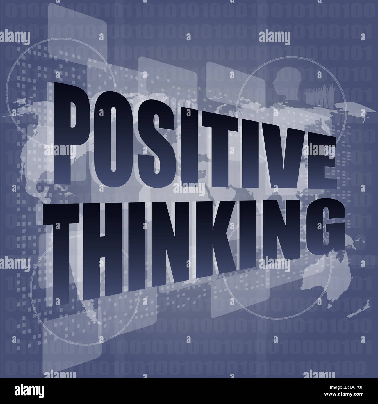 positive thinking on screen - motivation business concept Stock Photo ...