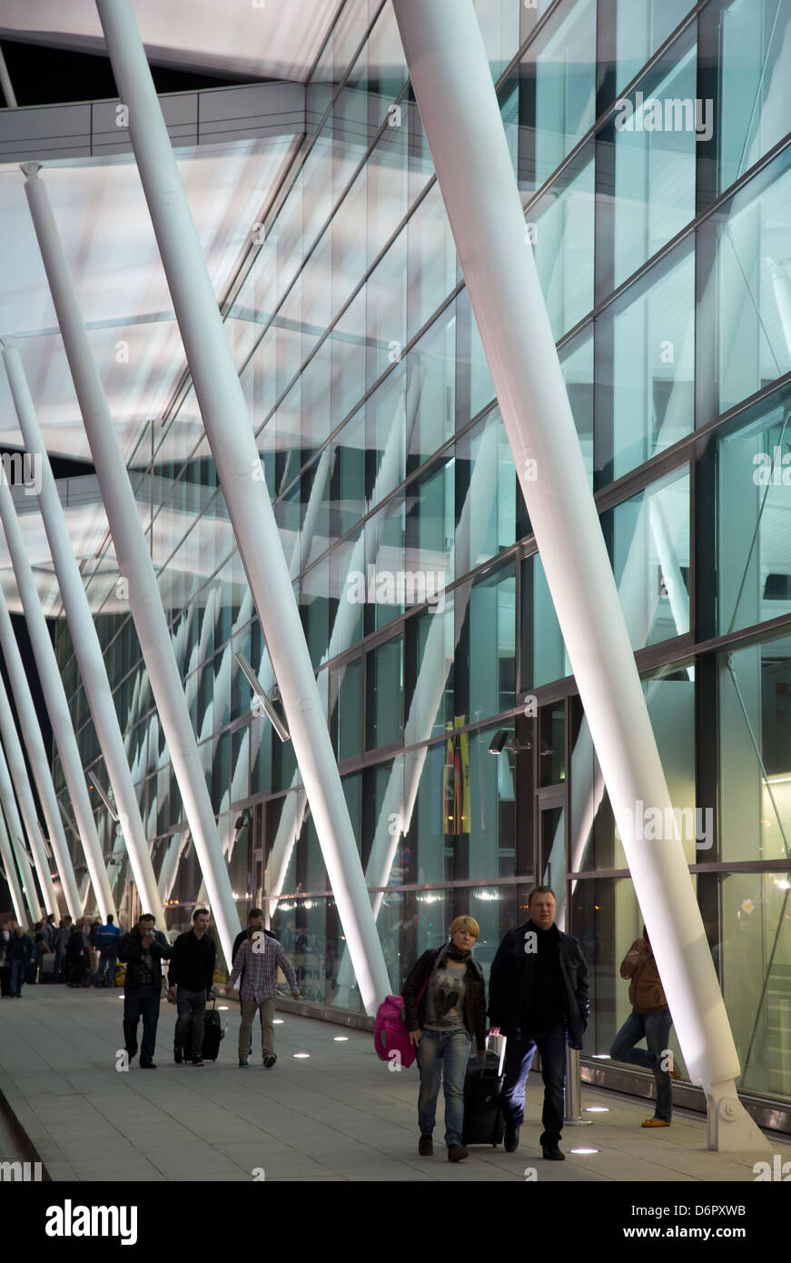 Wroclaw, Poland, the people at the new terminal of the Copernicus ...
