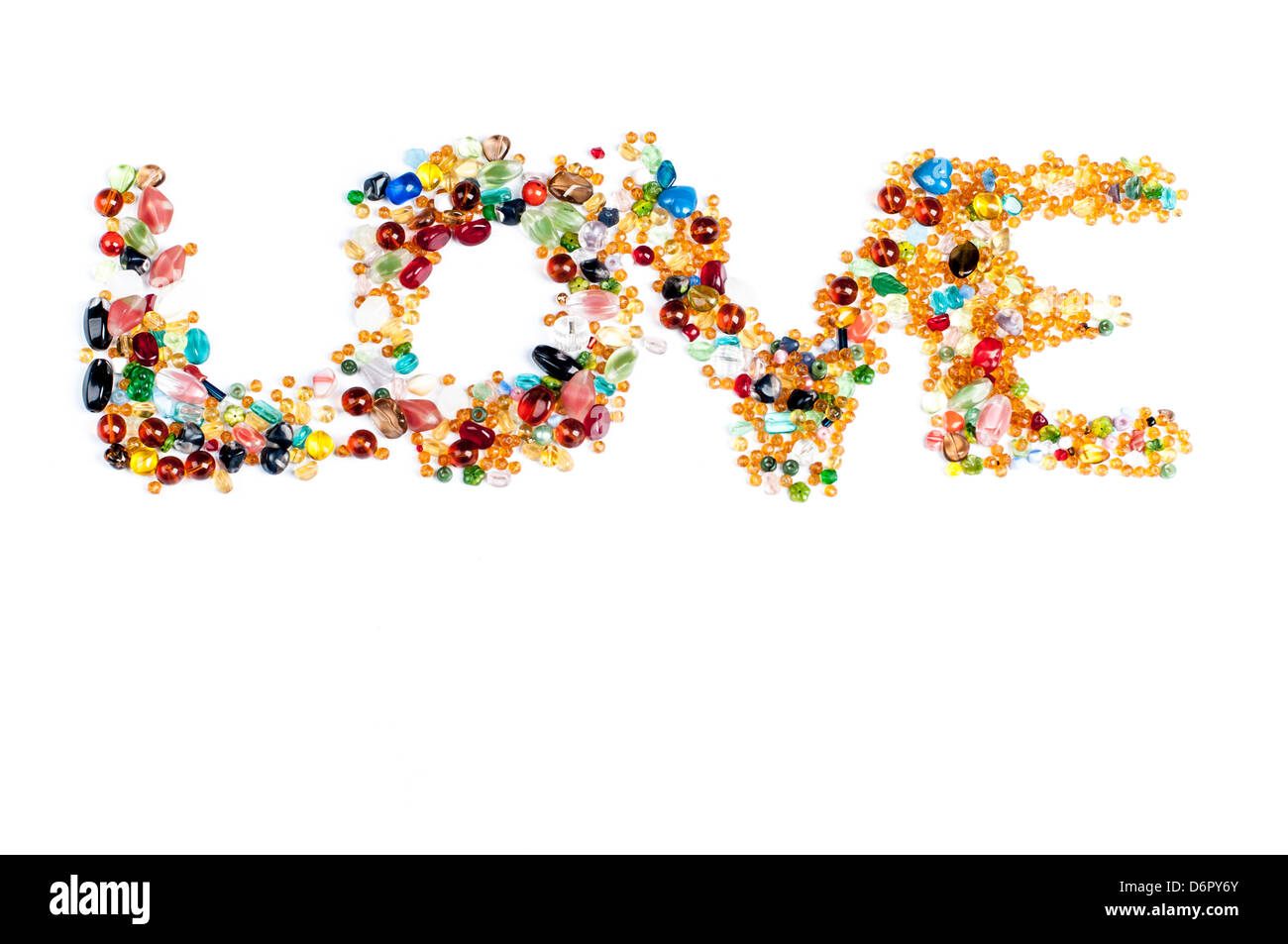 LOVE sign made of colorful glass beads Stock Photo - Alamy
