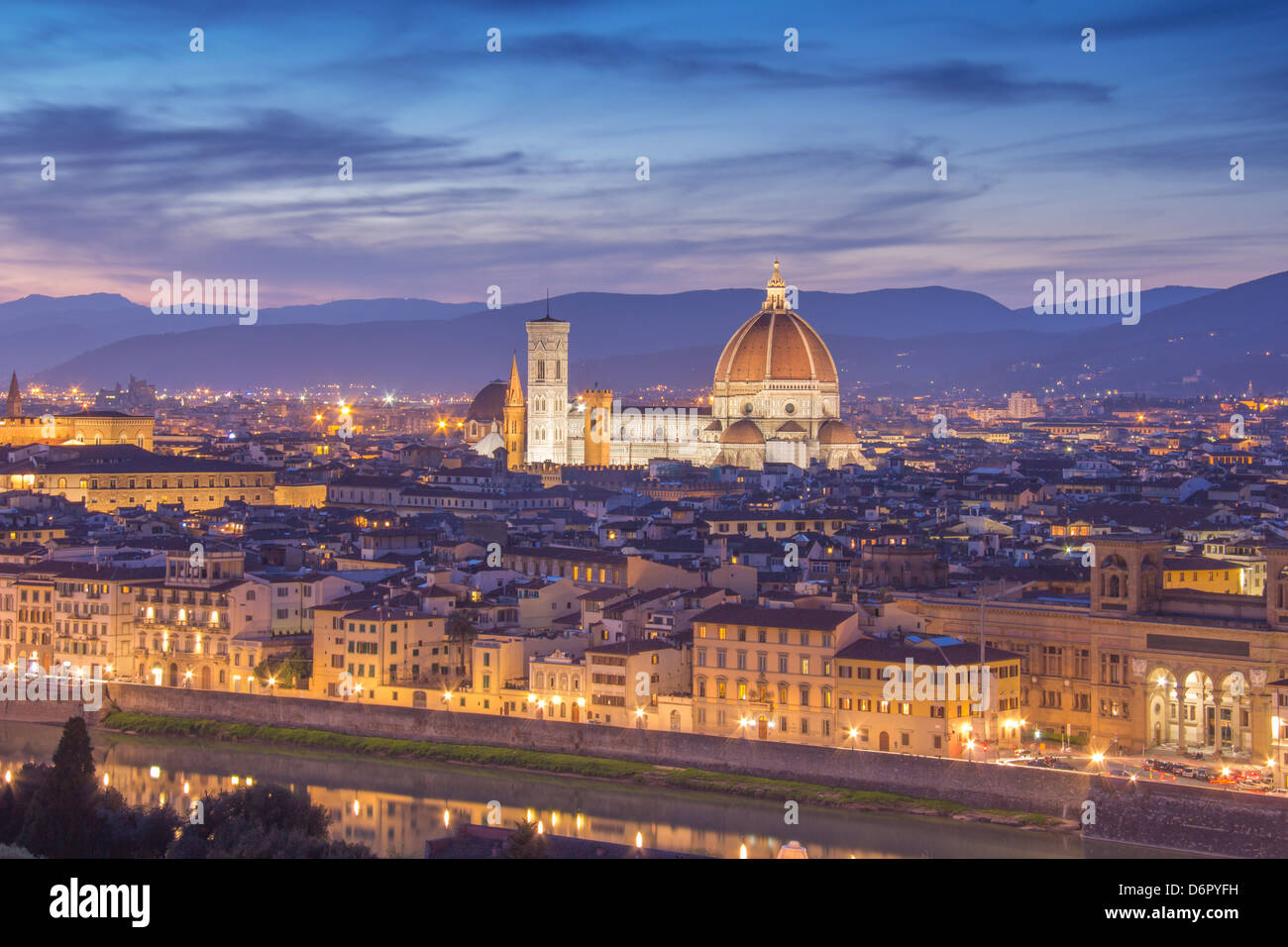 Florence Skyline at Sunset Stock Photo - Alamy